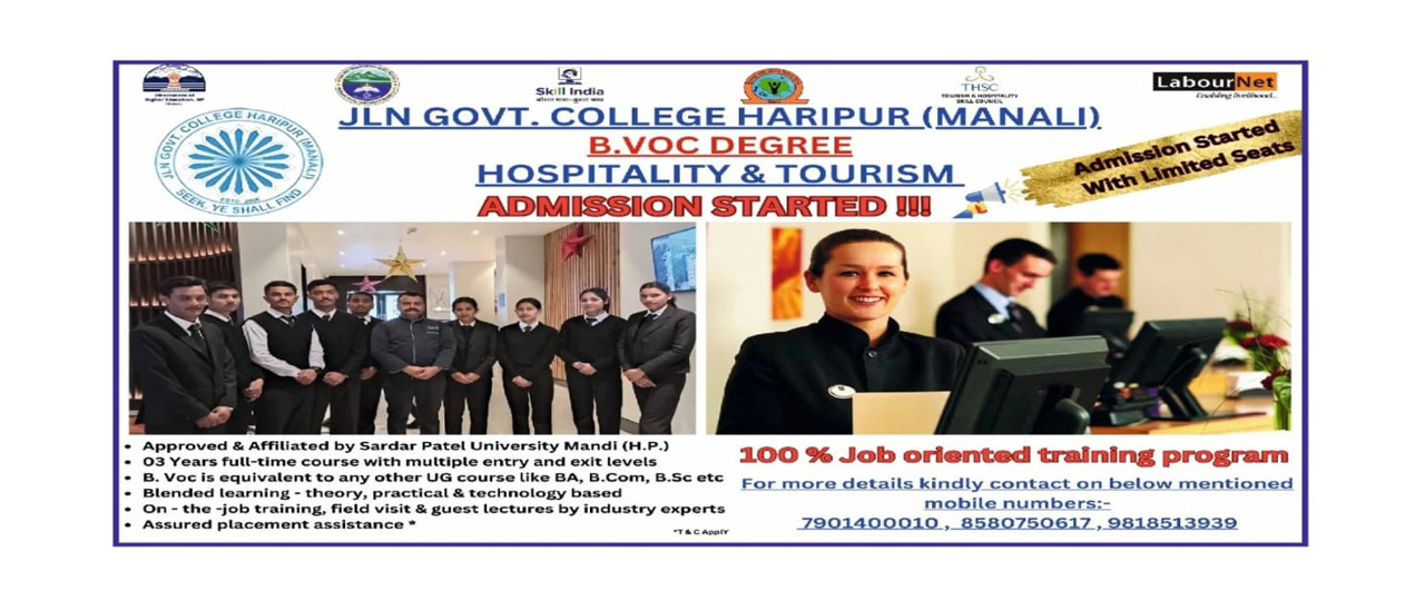 JLN Govt. College Haripur | Manali, Kullu, Himachal Pradesh